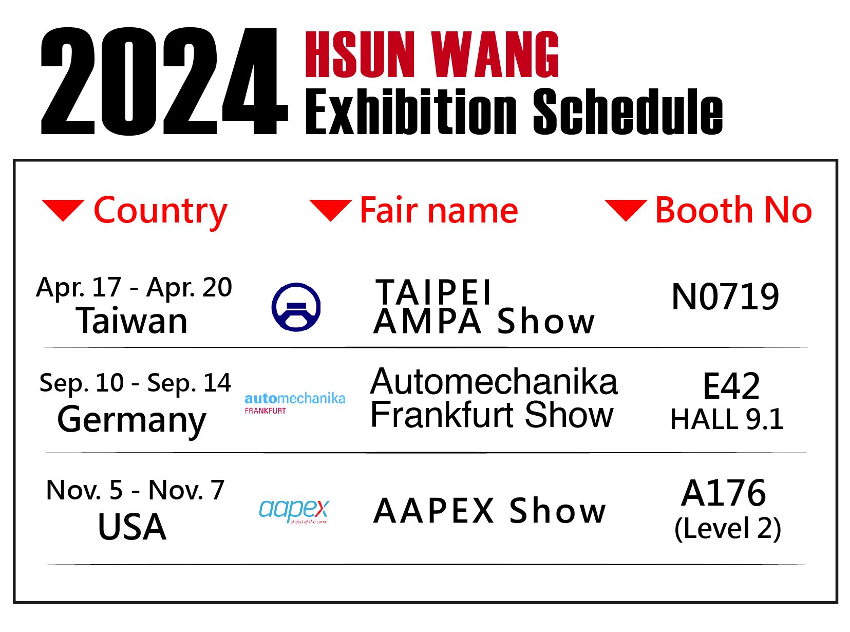 2024 Exhibition Schedule